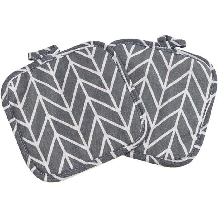 Lot De 2 Gant De Cuisine Anti Chaleur Manique De Pot Carré,Maniques En ...