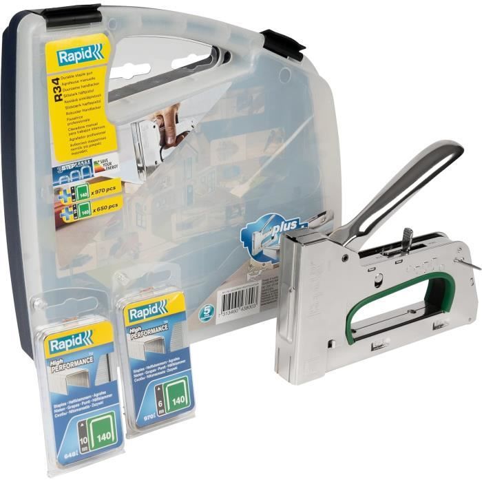 Rapid - Agrafeuse PRO R34 pour Agrafes N°140, Agrafeuse de Bricolage ...
