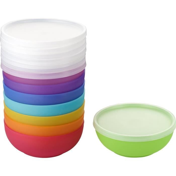 Kigima Lot de 8Bols Dessert Dip saladiers avec Couvercle Rainbow ...