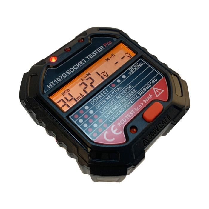 Zerone Testeur de sortie HT107D LCD testeur de prise de courant à ... Zerone Testeur de sortie HT107D LCD testeur de prise de courant à ...