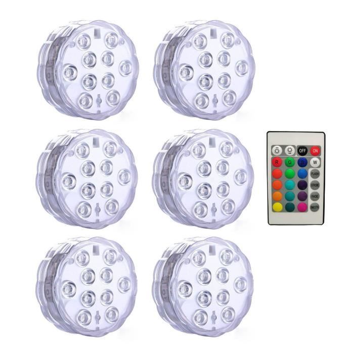 1 Controller 6 Lamp Lampe LED RGB SubSN à Piles avec Télécommande ...