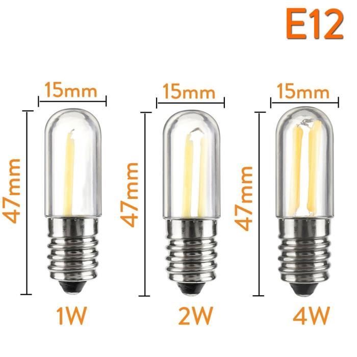 AMPOULE LED,E12 220V-2W-blanc chaud--Ampoule tubulaire LED E14 à intensité variable pour ...