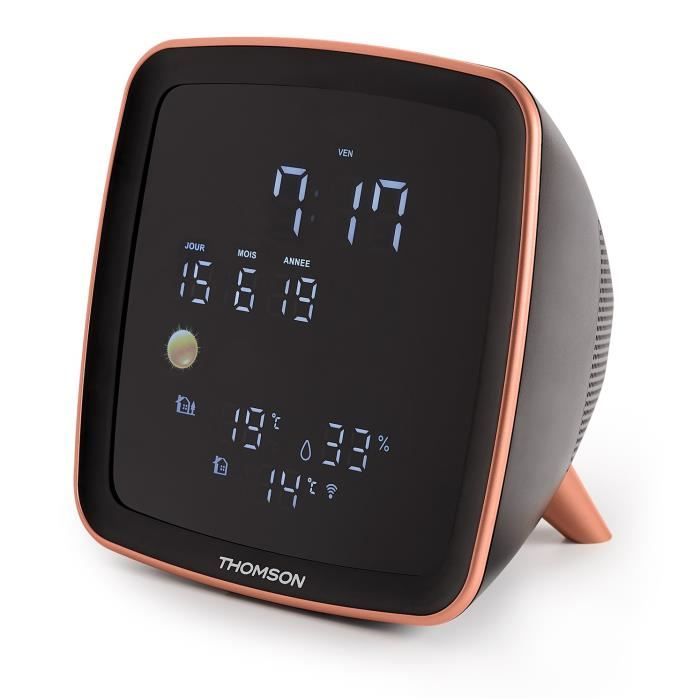 THOMSON Radio Reveil Station Meteo Noir et Cuivre - Cdiscount TV Son Photo