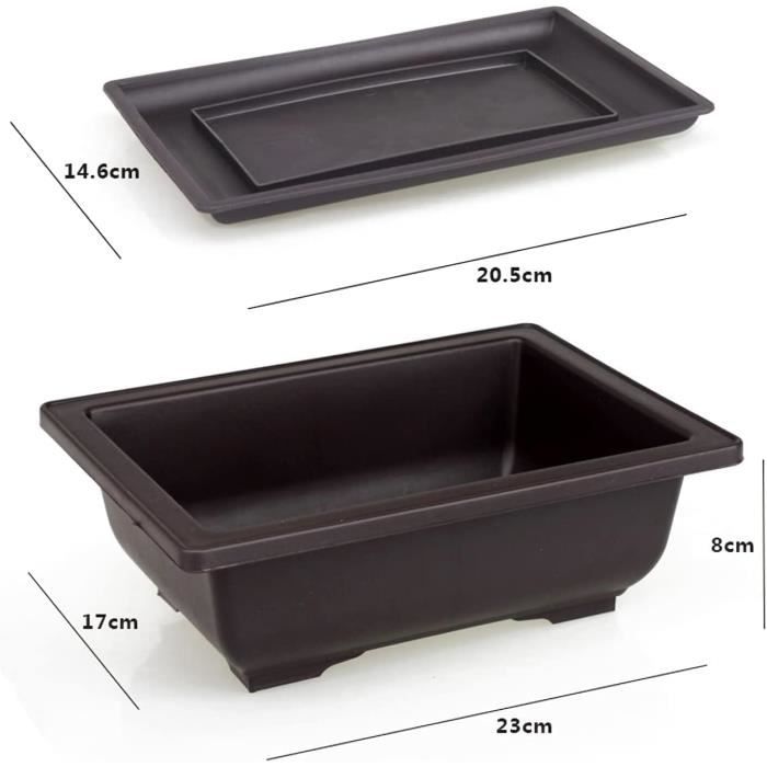 Lot De 6 Pot Bonsai Rectangulaire, 23X17X8Cm, Pots D'Entraînement ...