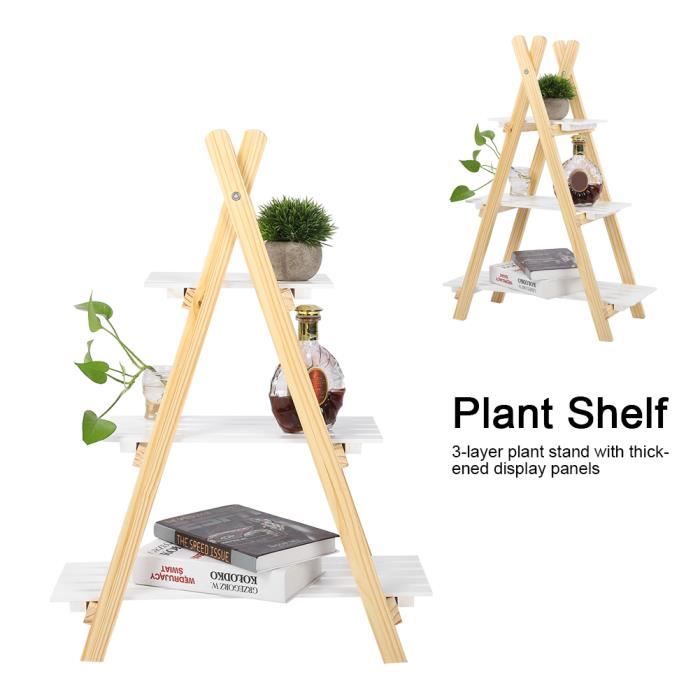 LAM-Porte Plante , Étagère Plante de 3 Niveaux, Echelle Fleur Idéal ...