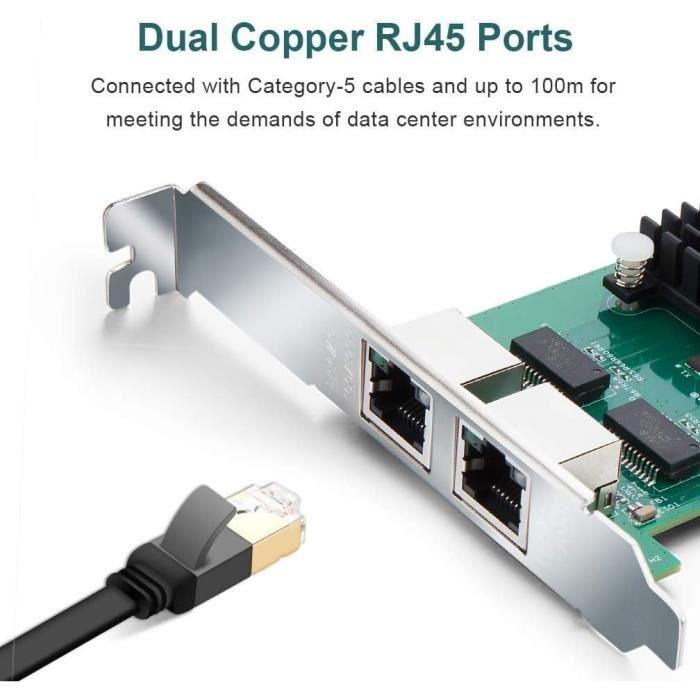 Gigabit Pcie Carte Réseau Intel 82576 - E1G42Et Chip, 1Gb Carte Réseau ...