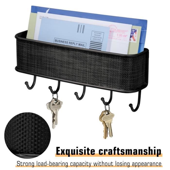 Porte Clef Mural Noir Adhesif, Porte Clé Mural Original Moderne Sans ...