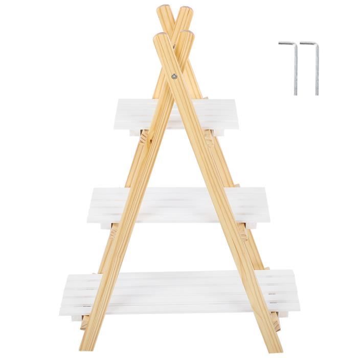 LAM-Porte Plante , Étagère Plante de 3 Niveaux, Echelle Fleur Idéal ...