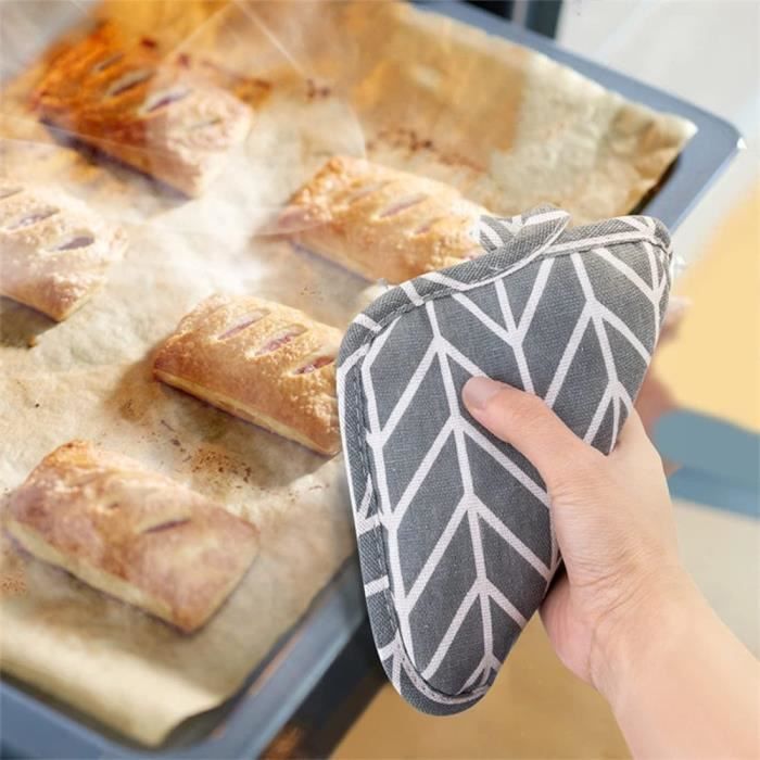 Lot De 2 Gant De Cuisine Anti Chaleur Manique De Pot Carré,Maniques En ...