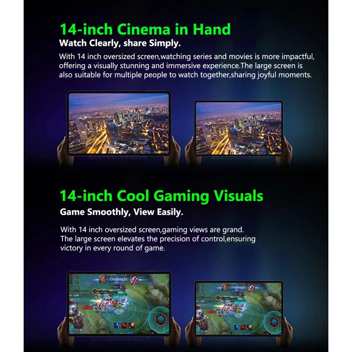 Nenmone Mpad15 2 en 1 tablette An oid14 SIM réseau 14 "écran tactile ...