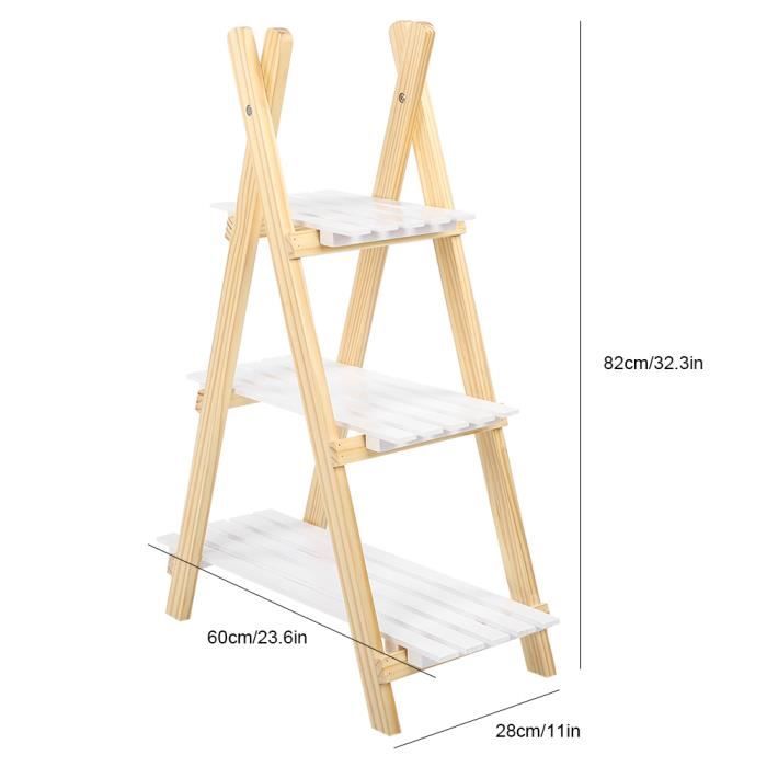 LAM-Porte Plante , Étagère Plante de 3 Niveaux, Echelle Fleur Idéal ...