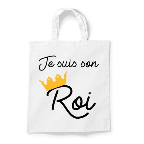 Tote bag - Coton - Blanc GS JE SUIS SON ROI - Cdiscount Bagagerie ...