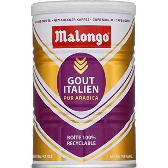 LOT DE 6 - MALONGO - Goût Italien Café moulu - boite de 250 g ...