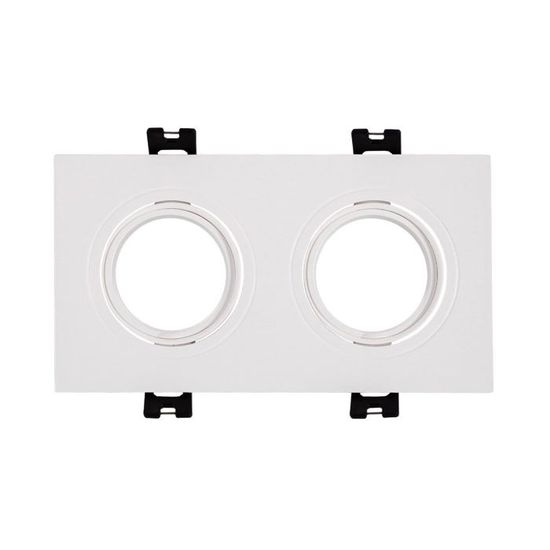 Collerette Downlight Carrée Orientable pour 2 Ampoules LED GU10/GU5.3 ...