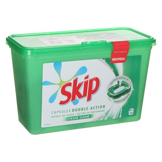 SKIP Lessive Double Action Fresh Clean 28 Capsules - Cdiscount ...