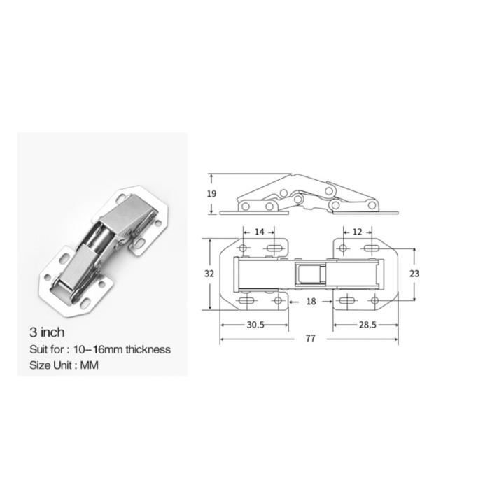 Charnière de meuble à 90 degrés, 3 4 pouces, trou de perçage libre ...