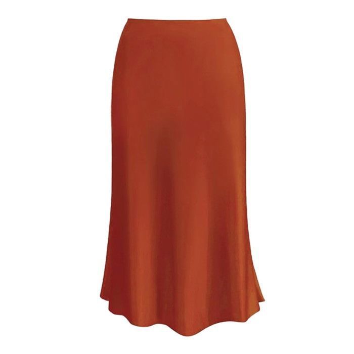 Jupes en satin taille haute pour femmes,jupe trapèze élégante,mode ...