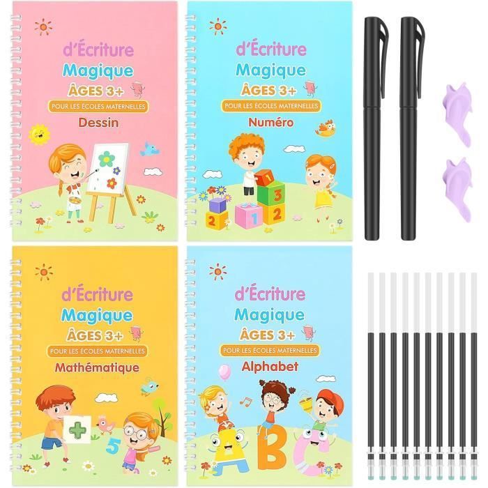 Cahier de Calligraphie - Réutilisable - 4 Livres Pratiques - 2 Stylos ...
