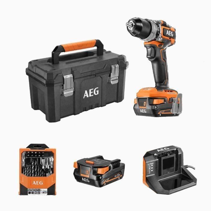 Perceuse-visseuse a percussion SUBCOMPACT - AEG - 18V BRUSHLESS, 65 Nm + 2 batteries, 1 chargeur ...