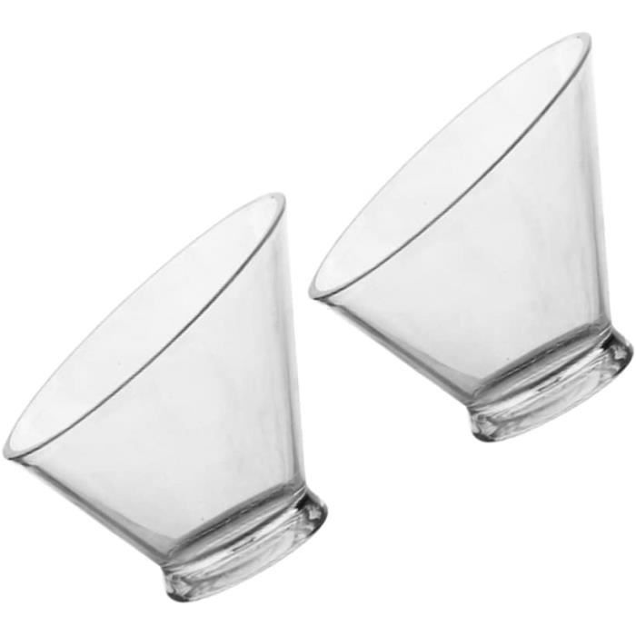 Slant Cut Bowl Clear Lot de 2 bols à salade, à dessert, à céréales, à ...