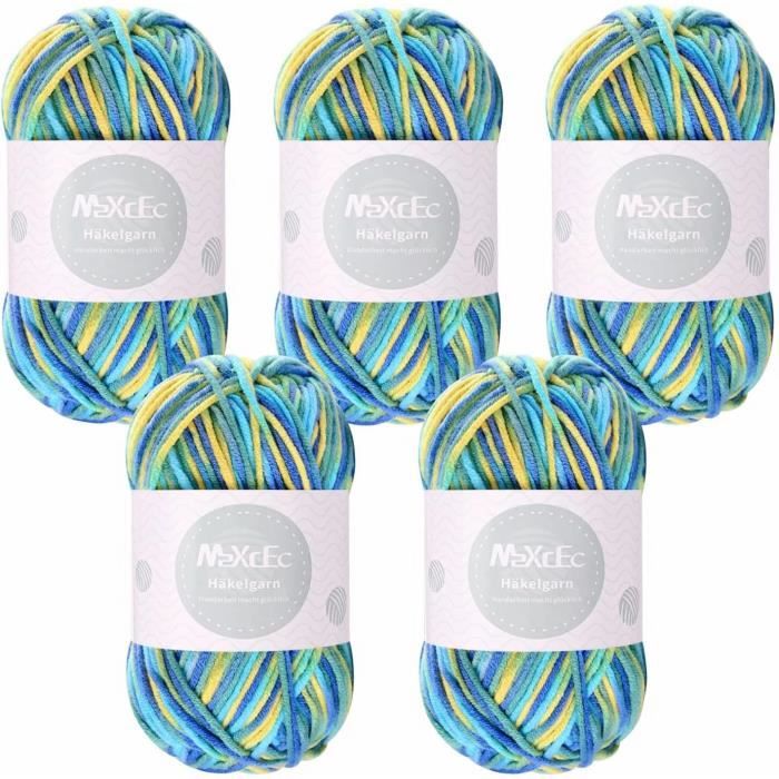 250 G (5X50 G) De Fil Acrylique Pour Tricot, Tricot À La Main, Fil À ...