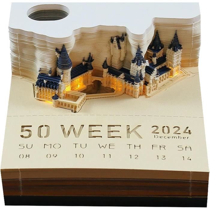 Calendrier De Bureau 3D Art Calendrier Avec Notes Adhésives En Papier ...