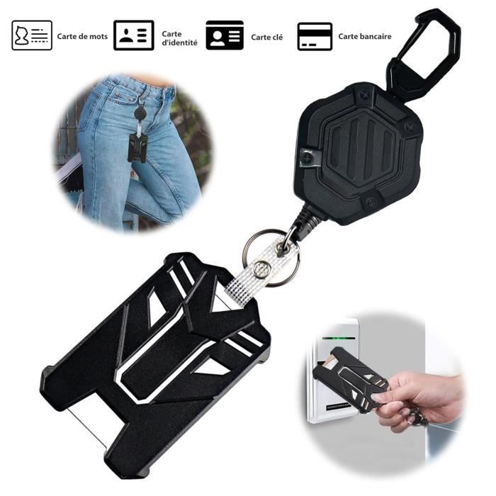 Porte Badge - Non spécifié - Extensible - Câble d'acier - Noir ...