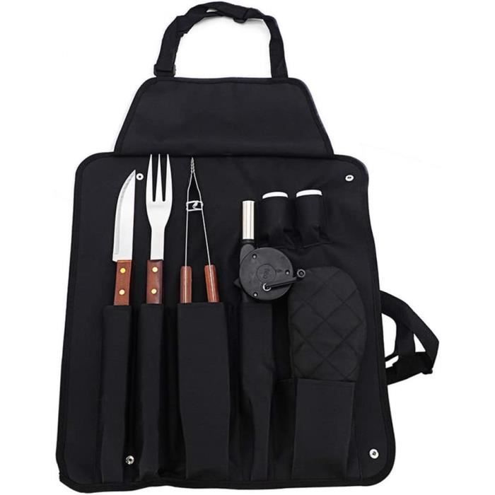 Kit Barbecue Premium Portable 7 Pièces avec Tablier Accessoire Barbecue ...