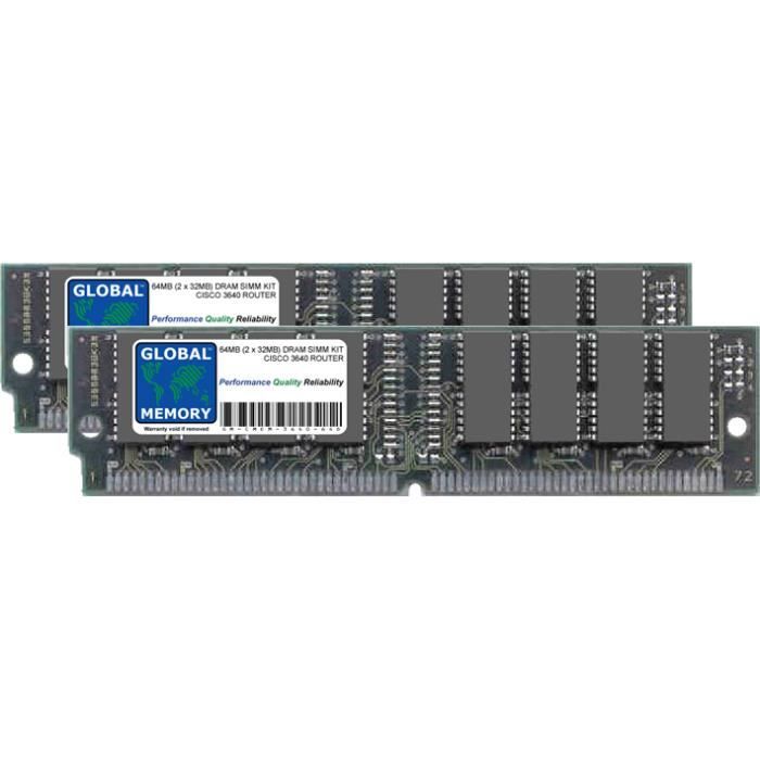 64Mo (2 x 32Mo) DRAM SIMM MÉMOIRE KIT POUR CISCO 3640 ROUTEUR (CISCO P ...