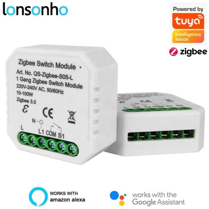 1 Groupe Avec Neutre Module De Commutation Intelligent Tuya Zigbee 220v Avec Sans Neutre Eu