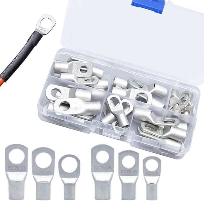 Cosses À Sertir A Oeil À Anneau, 30 Pièces Cosses De Câble, Cosses Electriques, Cosses À Sertir ...