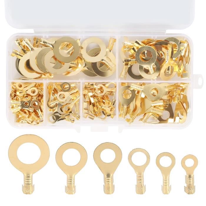 150Pcs Cosses Electriques Oeillet Ronde En Laiton Cosses De Câble Électrique Cosse À Sertir De ...