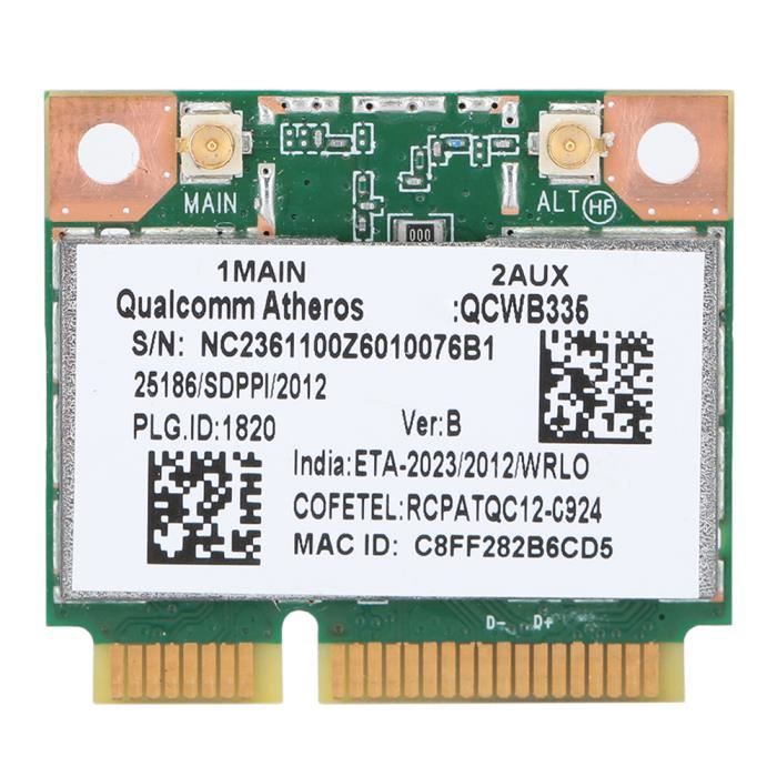 Carte réseau - CIKONIELF - Atheros AR9565 QCWB335 - 150 Mbps - Mini PCI ...