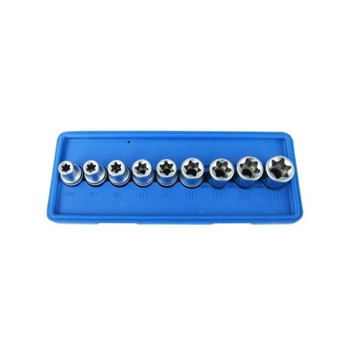 COFFRET DOUILLES 1/2 TORX E10-E11-E12-E14-E16-E18-E20-E22-E24 - Cdiscount Auto
