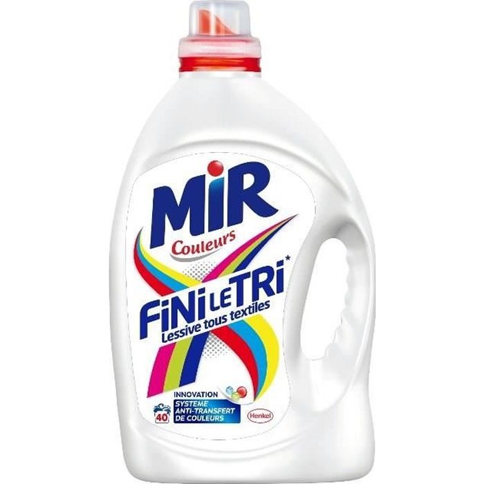 MIR Lessive liquide couleurs Fini le tri - 3L - Cdiscount Electroménager