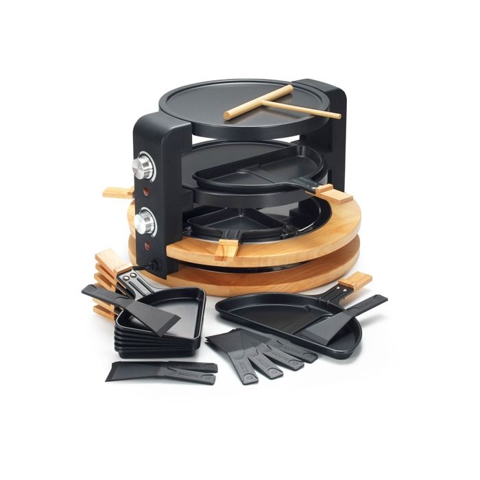 Raclette - KITCHEN CHEF - Rond 8 Personnes - 1500W - Finition Bois ...