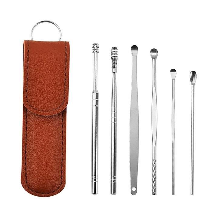 6 pièces Kit de retrait de cérumen nettoyant pour cérumen Curette d ...