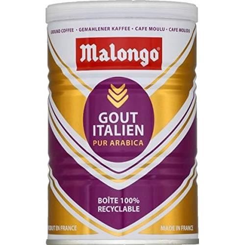 LOT DE 6 - MALONGO - Goût Italien Café moulu - boite de 250 g ...