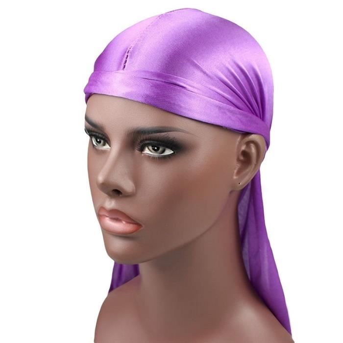 Satin hommes extensible casquette Hip Hop Du Doo Rag Durag perruques ...