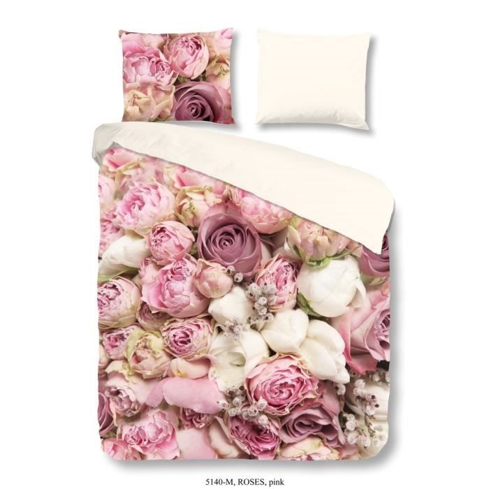PURE Parure de couette Roses 100% microfibre - 1 housse de couette ...