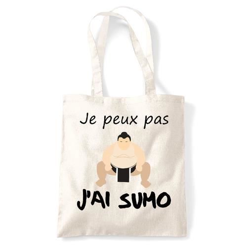 Sac tote bag toile naturel je peux pas jai sumo - Cdiscount Bagagerie ...