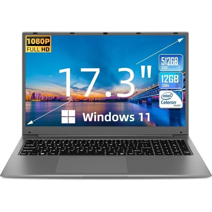 Ordinateur Portable 17" Windows 11 Home, 12 Go De Ram 512 Go Ssd Rom ...