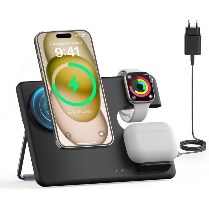 Chargeur Induction Pour Magsafe, 3 En 1 Station De Charge Pour Iphone ...