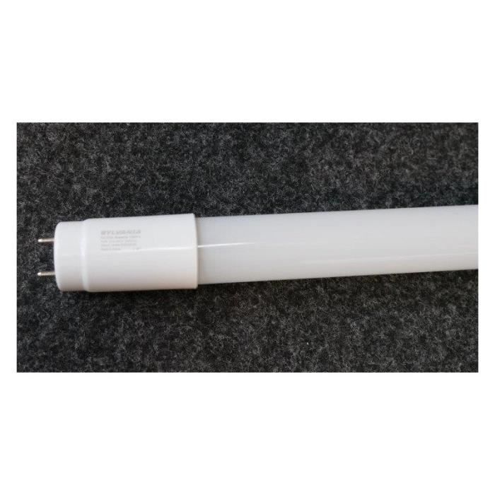 Tube LED T8 10W (equivalent fluo 18W) 3000K 1380lm longueur 600mm culot ...
