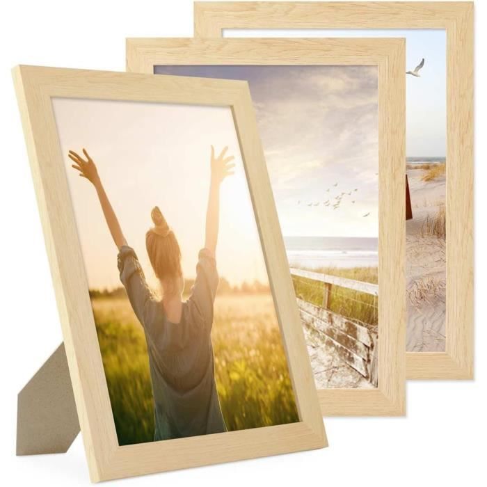 Cadre Photo A4 21 X 30 Cm Bois Mdf Naturel, Cadre Large Bord, Lot De 3 ...