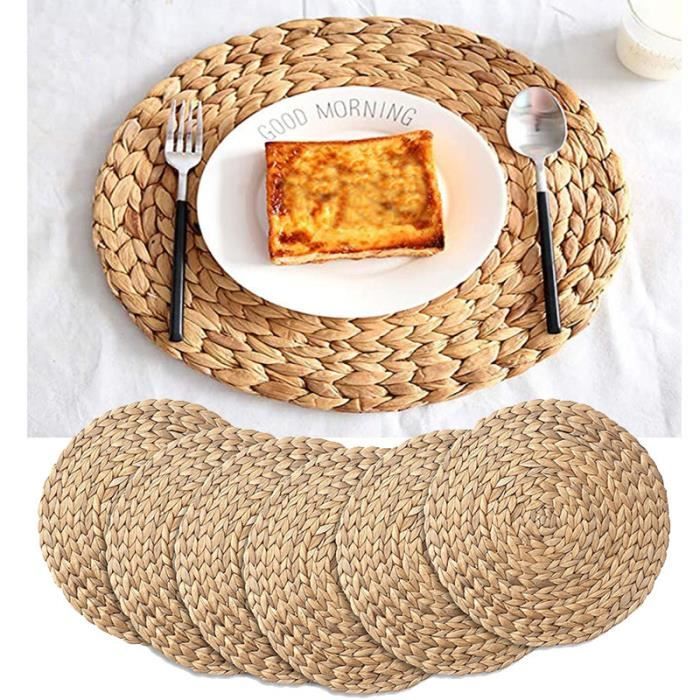 Sets de table ronds en rotin, Sets de table en jacinthe d'eau naturels ...