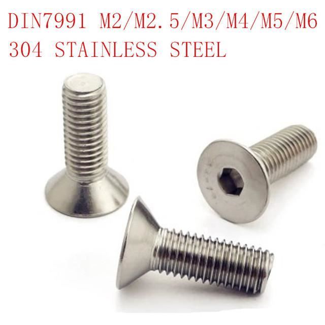 VIS,stainless steel 304-M6 10PCS-8 mm--Vis À Tête Hexagonale En Acier Inoxydable, Noir Plat, M2 ...