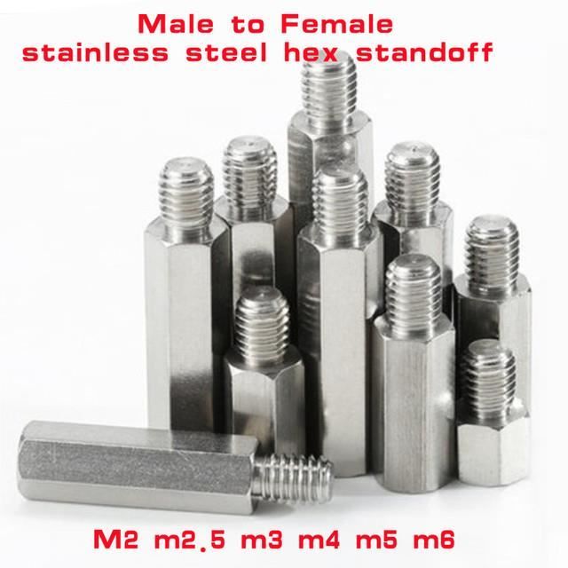 VIS,M8 2PCS-45mm--Goujon hexagonal mâle à femelle en acier inoxydable ...