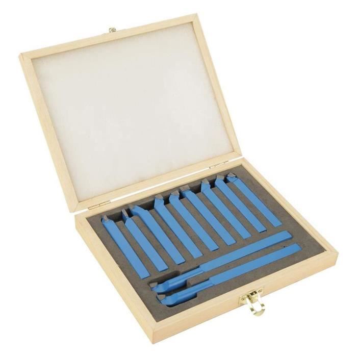 11 pièces 10*10mm outils de tour carbure de soudage à pointe fraisage coupe ensemble d'outils de ...