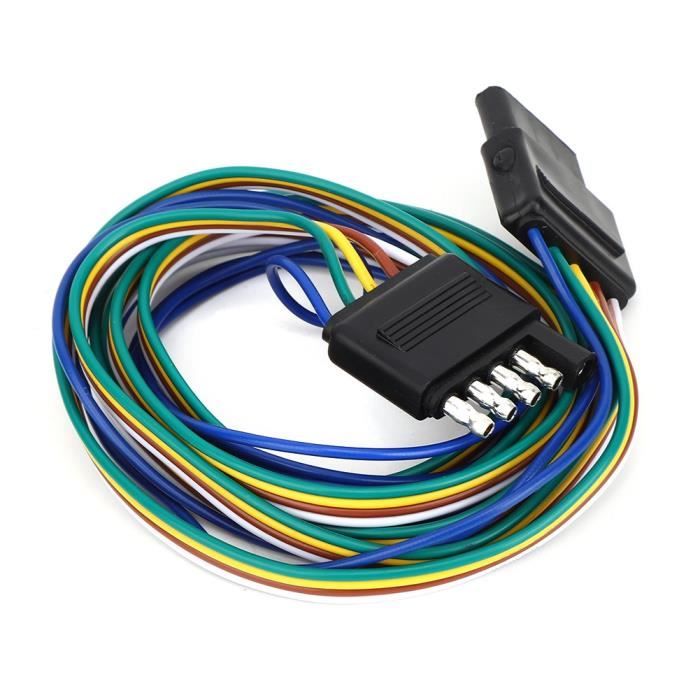Connecteur de remorque 5-Way Flat Trailer Wire Connector Plug,72in ...
